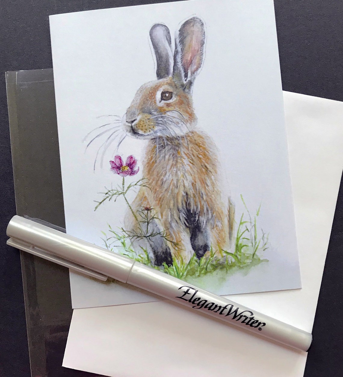 5 Bunny Rabbit Cards 5 Woodland Cards Rabbit Art Card Set - Etsy