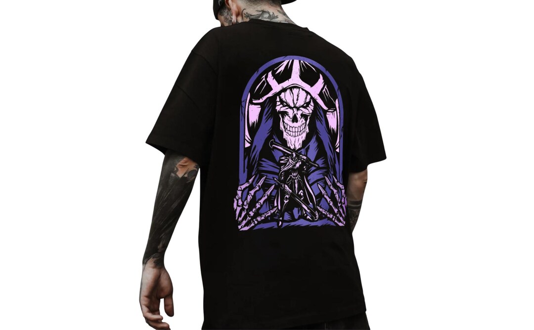 Overlord Anime T-shirt – Dark Fantasy Graphic Tee, Ainz Ooal Gown ...
