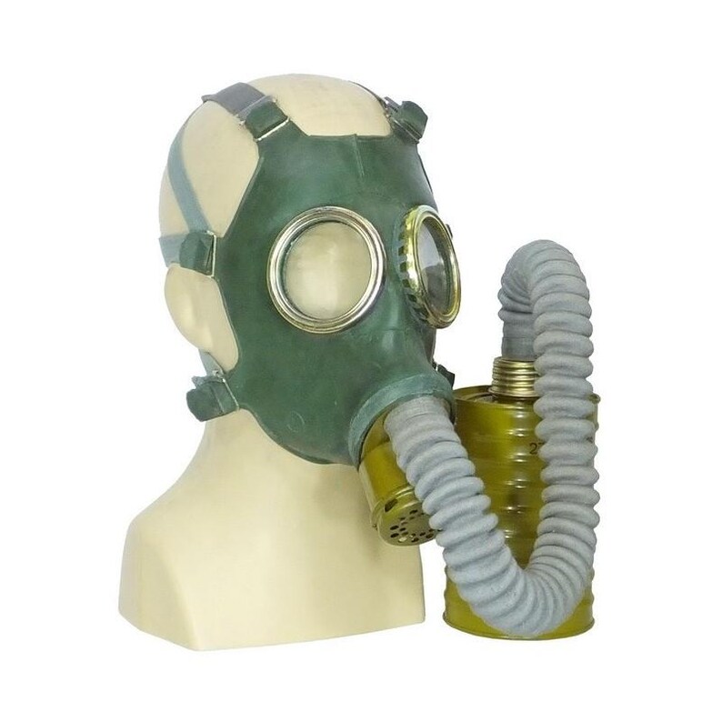 Vintage Soviet Gas Mask GP 4U Black Military Respirator With Filter. Like in the Game STALKER ...