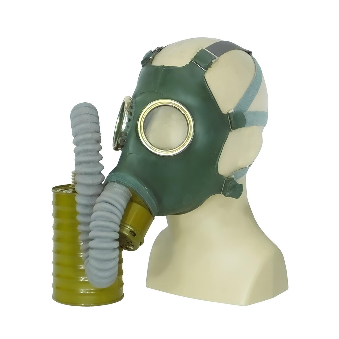 Vintage Soviet Gas Mask GP 4U Black Military Respirator With Filter. Like in the Game STALKER ...