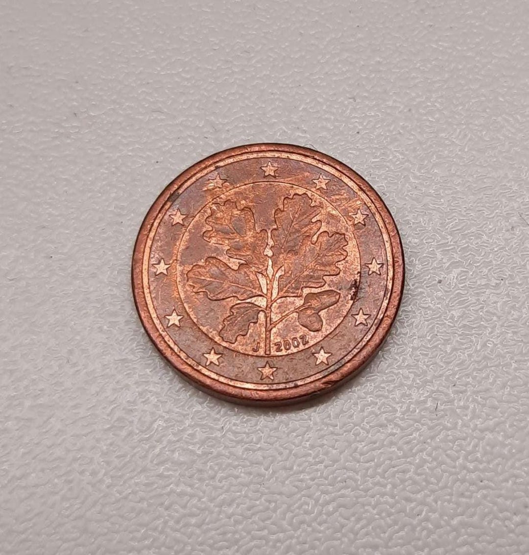 Rare 1 Cent Euro Coin German Oak J 2002 - Etsy