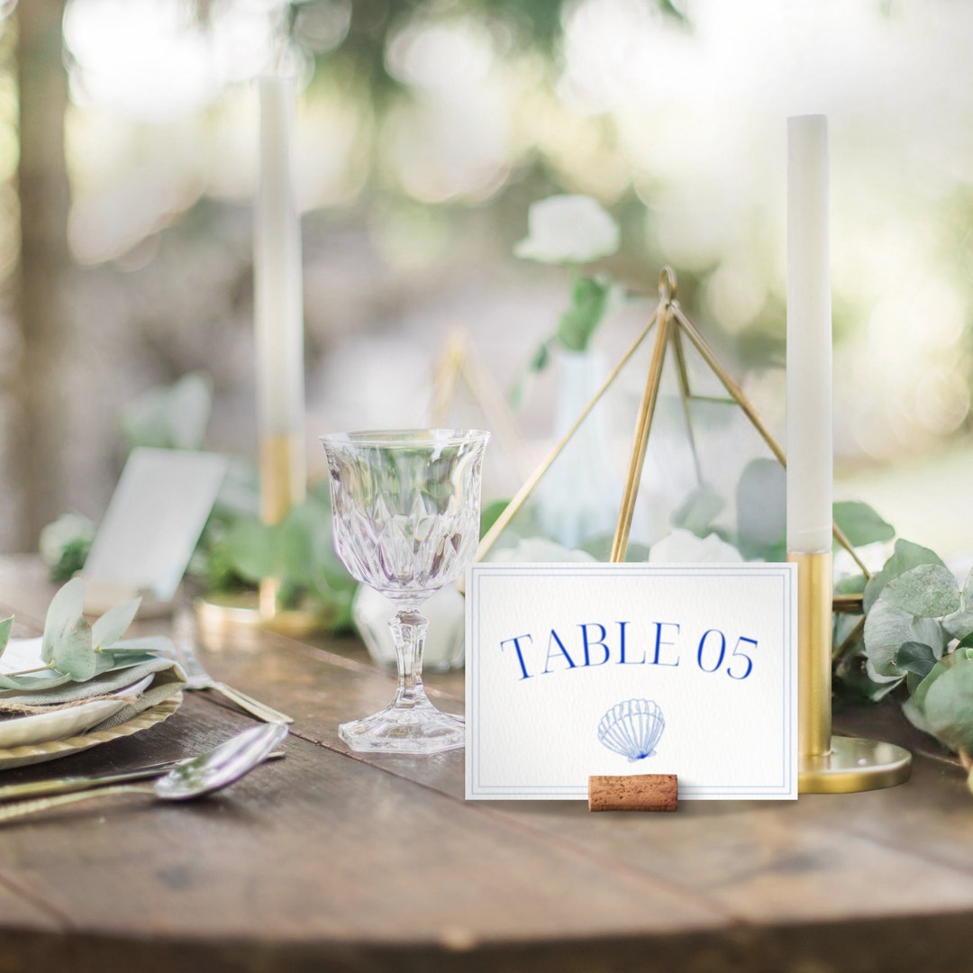 Beach Wedding Table Numbers Template, Seashell Table Numbers Fun ...
