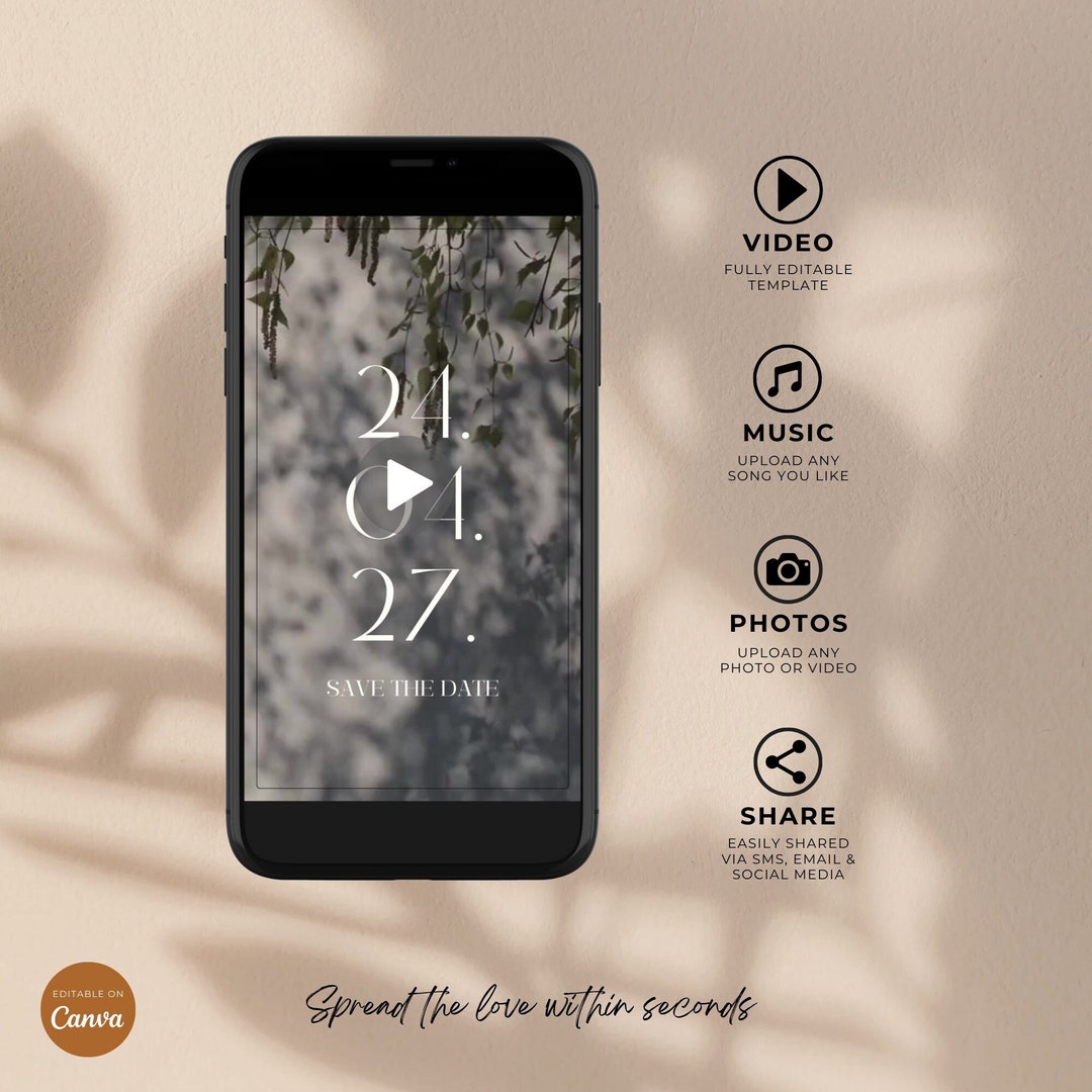 Wedding Video Save the Date Template, Animated Wedding Invitation ...