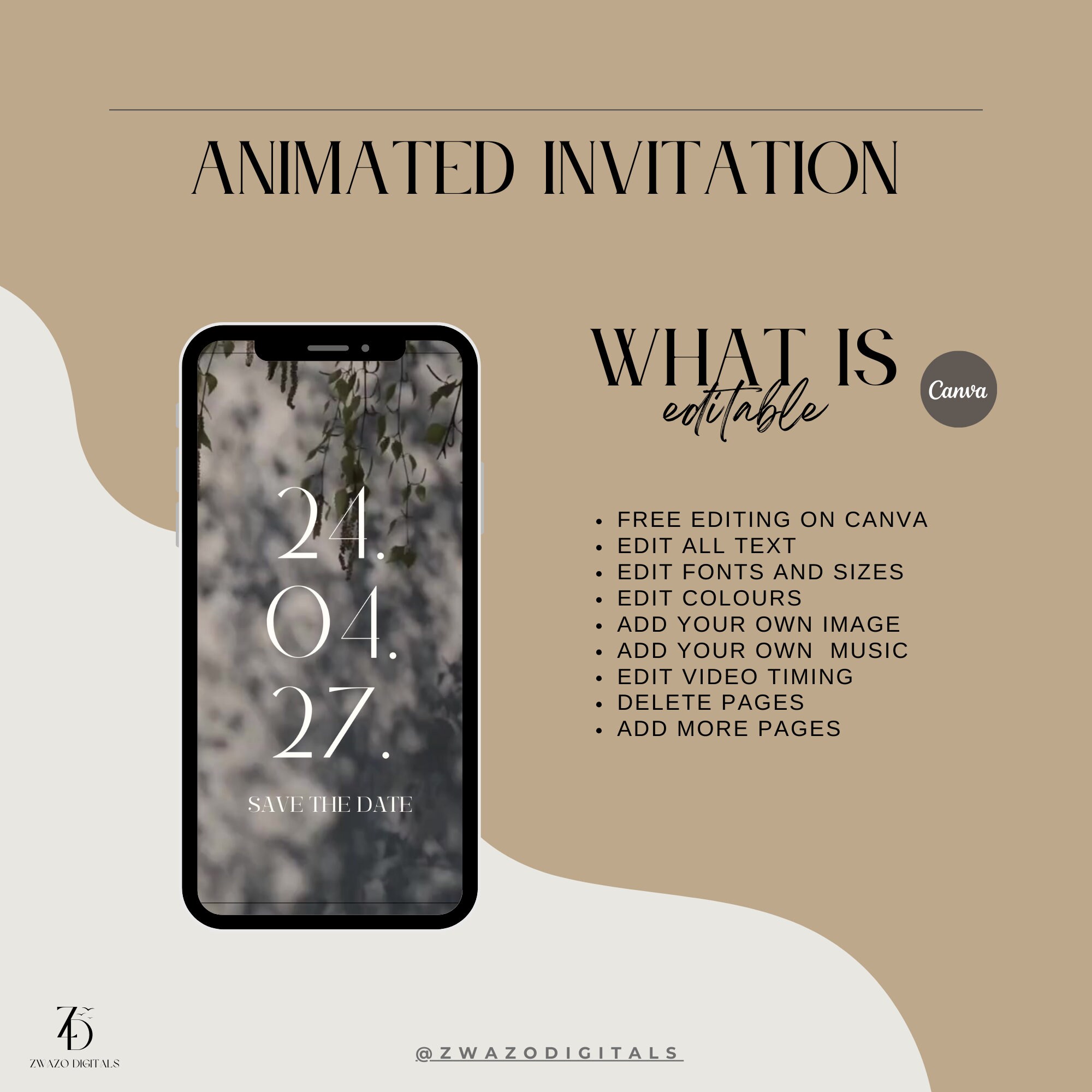 Wedding Video Save the Date Template, Animated Wedding Invitation ...