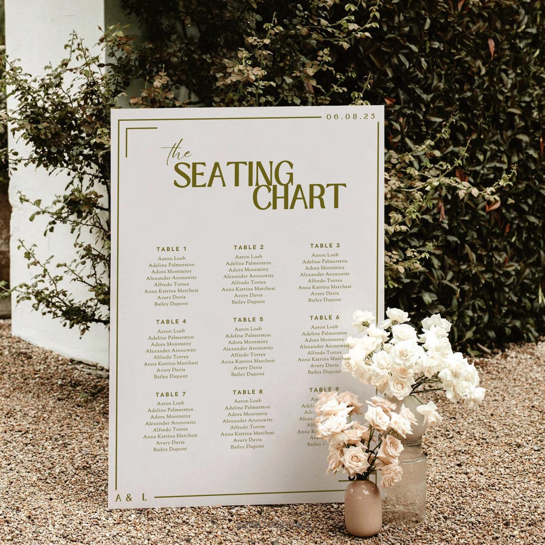 Bold Retro Wedding Seating Chart Template, Colorful Funky Design ...