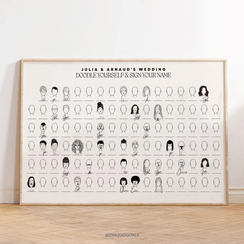 Wedding Guest Book Alternative, Interactive Wedding Games, Draw Your ...