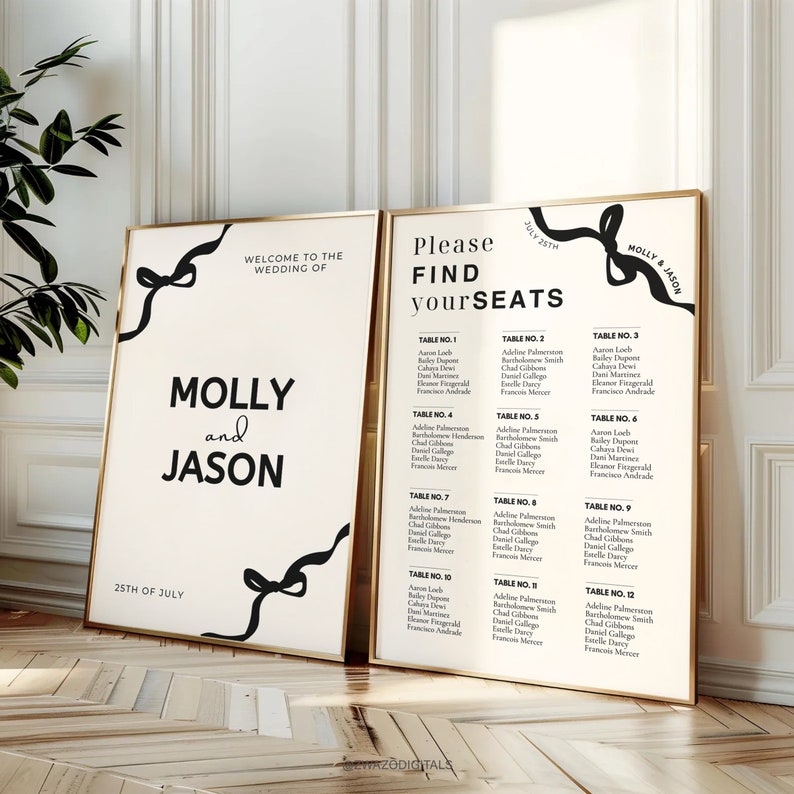 Handwritten Wedding Welcome Sign Template, Handdrawn Bow Tie Signage ...