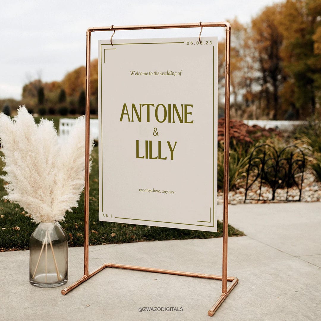 Bold Retro Wedding Welcome Sign Template, Colorful Wedding Signage ...