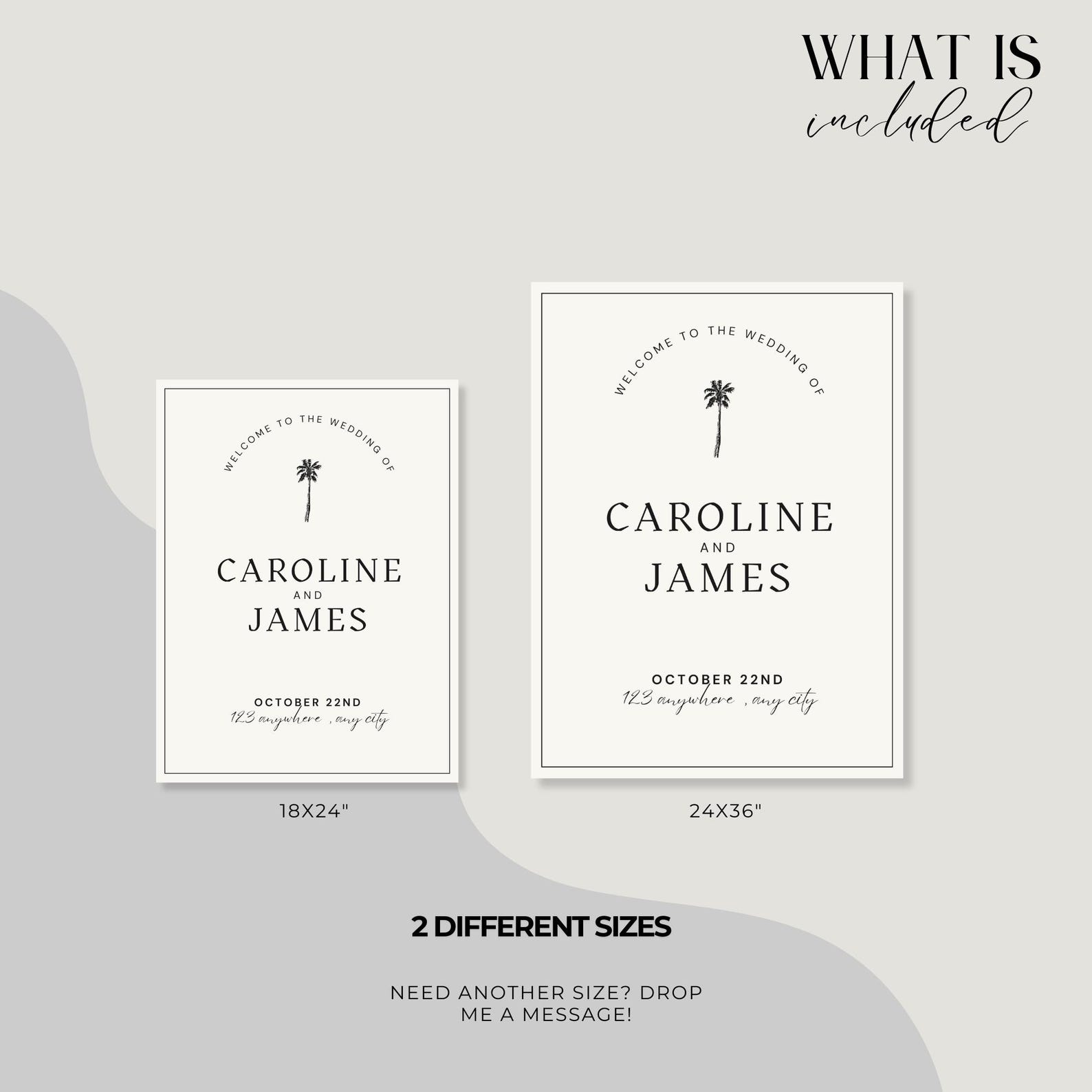 Palm Tree Welcome Sign, Boho Beach Tropical Destination Wedding Welcome ...