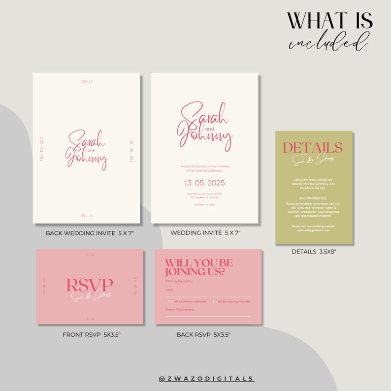 Bold Retro Wedding Invitation Template, Colorful Vintage Design, Unique ...