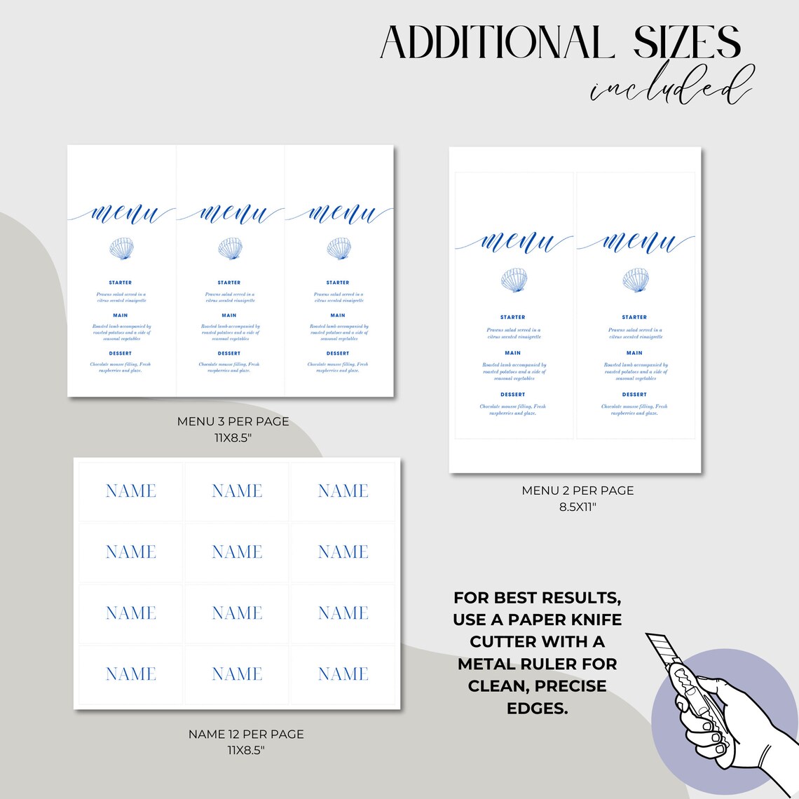 Seashell Beach Wedding Dinner Menu Template, Coastal Ocean Theme, Edit ...