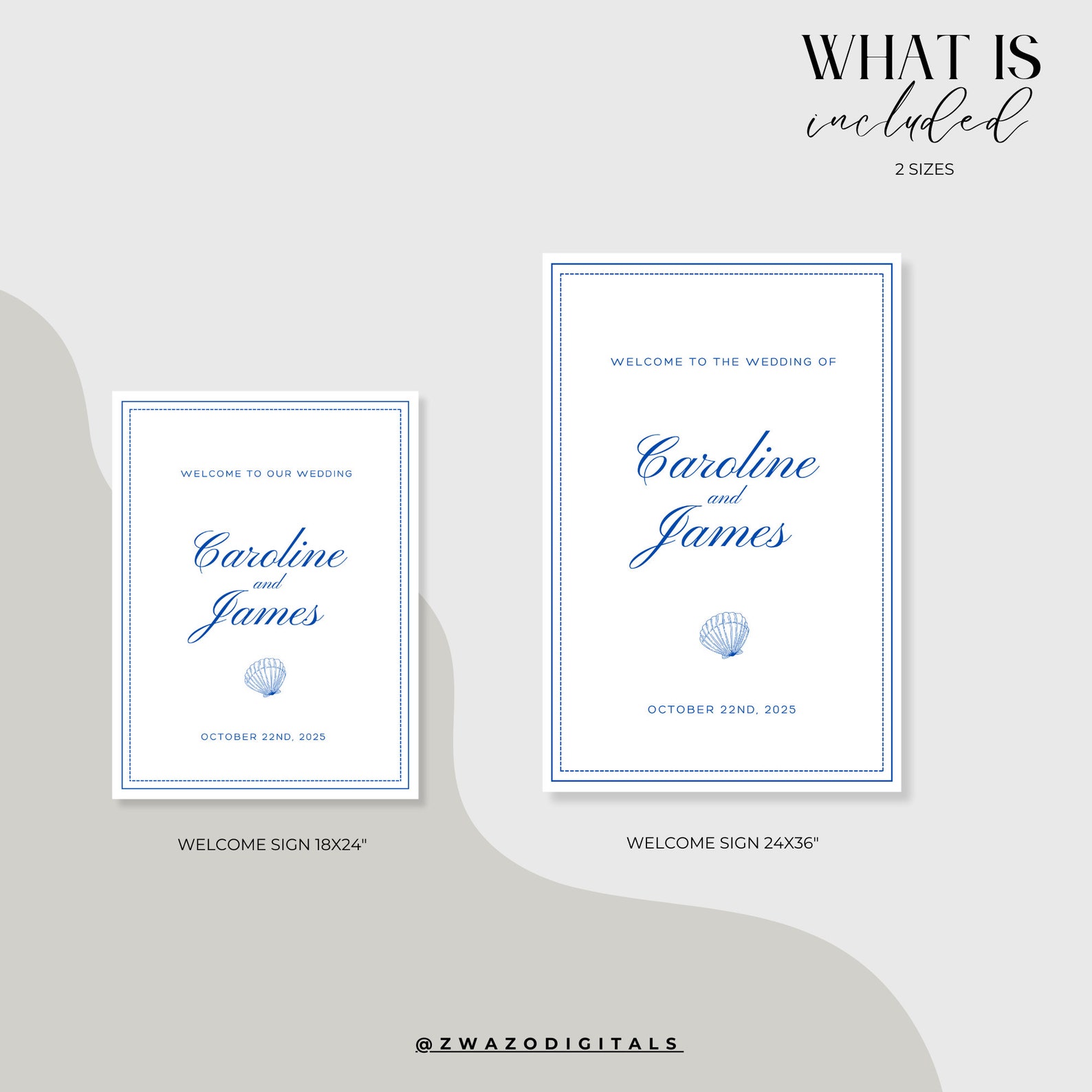Seashell Wedding Welcome Sign Template, Beach Coastal Ocean, Canva ...