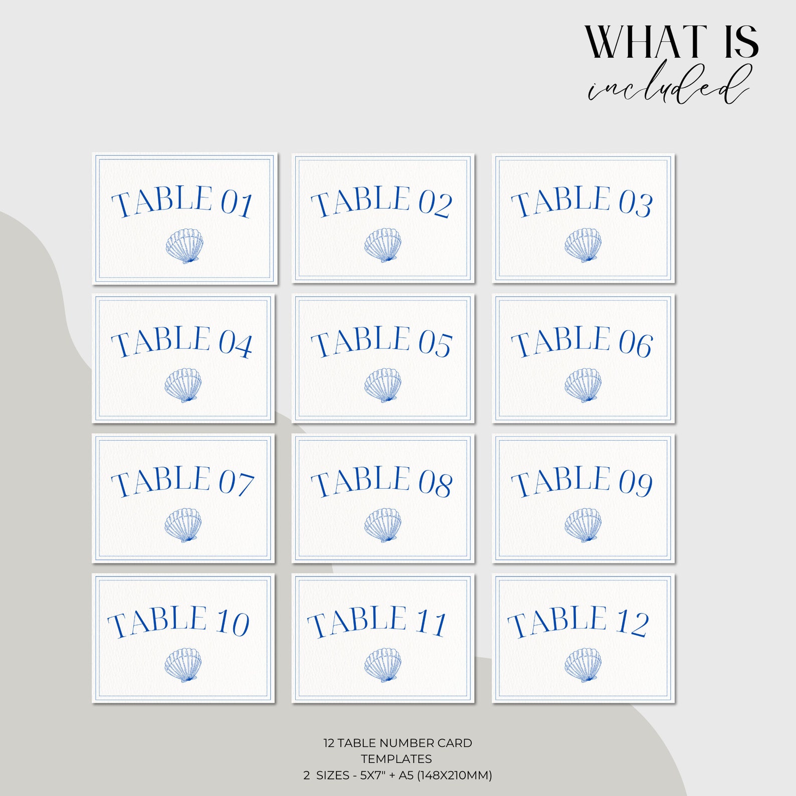 Beach Wedding Table Numbers Template, Seashell Table Signage, Coastal ...