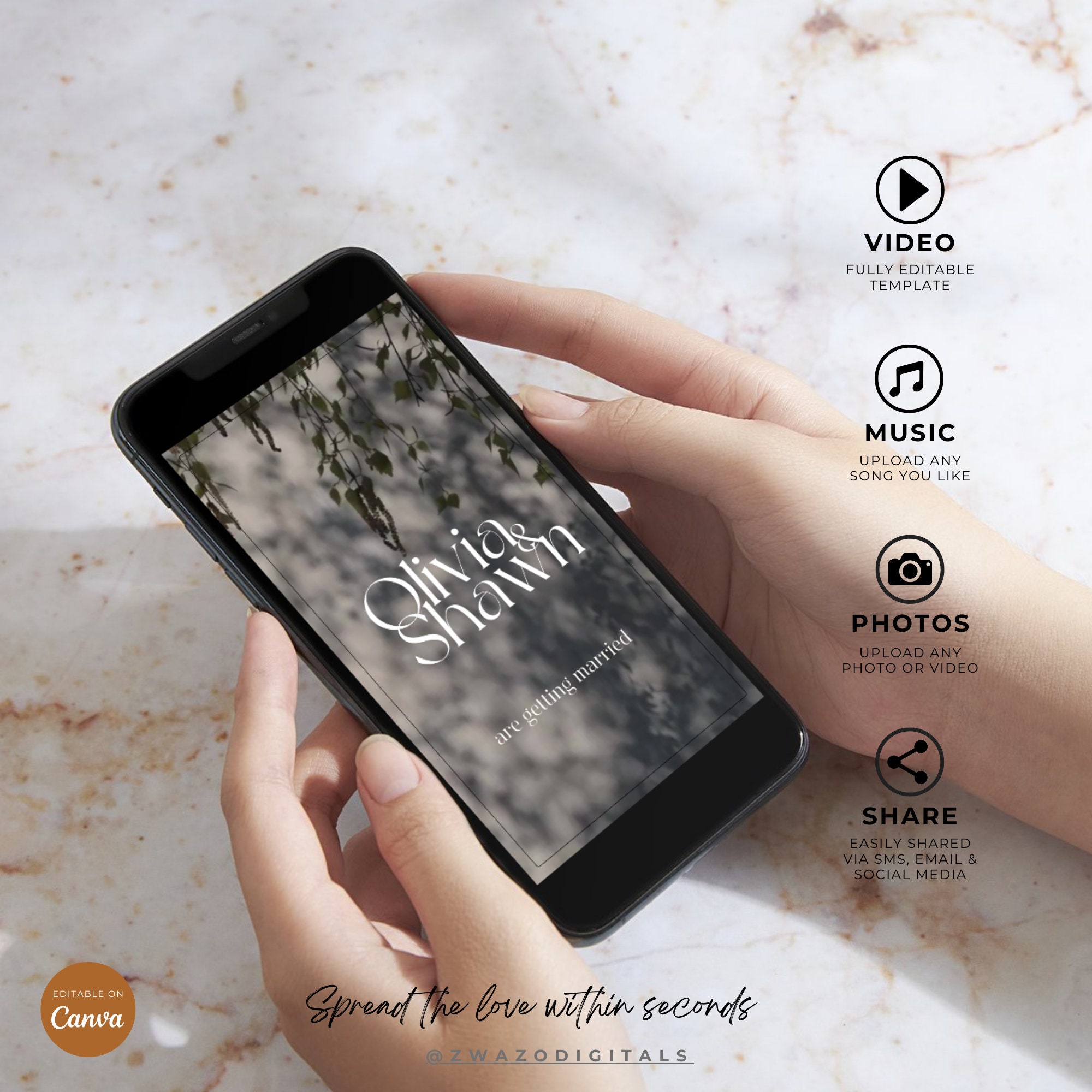 Wedding Video Save the Date Template, Animated Wedding Invitation ...