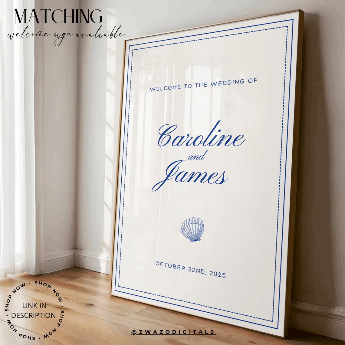 Beach Wedding Table Numbers Template, Seashell Table Signage, Coastal ...