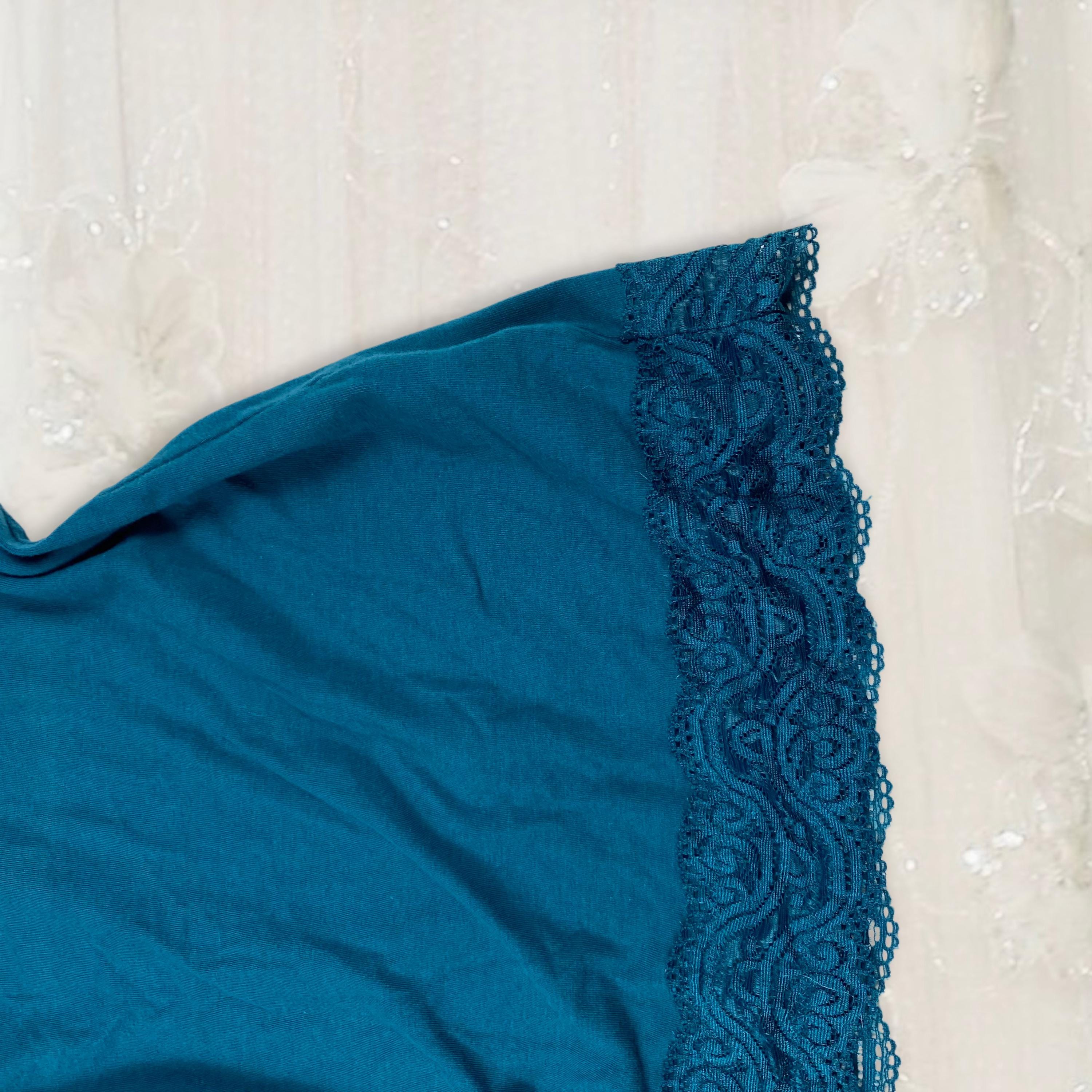 Early 2000s Costa Blanca Teal Lace Cami - Etsy
