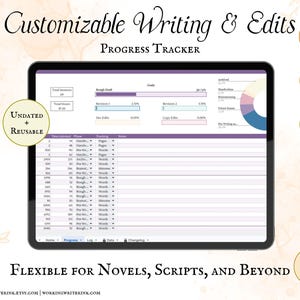 Customizable Writing Progress Tracker: Novel, Script, and More (digital ...