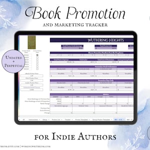 Book Promotion Tracker - Launch and Marketing for Indie Authors - Etsy