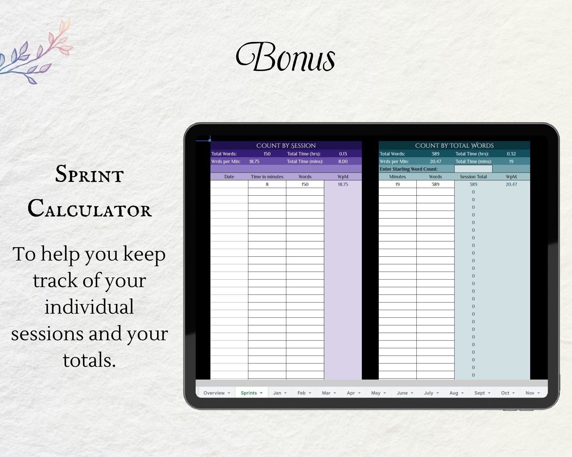 50 Book Word Count Tracker: Author Productivity Tool (google Sheets ...