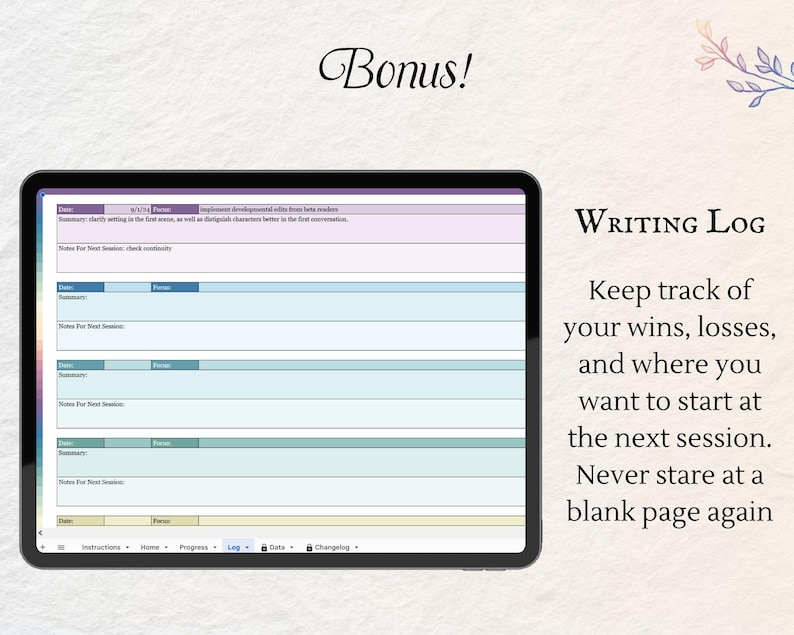 Customizable Writing Progress Tracker Flexible for Novels, Scripts, and ...