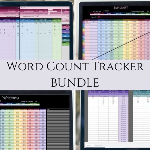 Word Count Tracker Bundle Perfect for Nanowrimo & Camp - Etsy