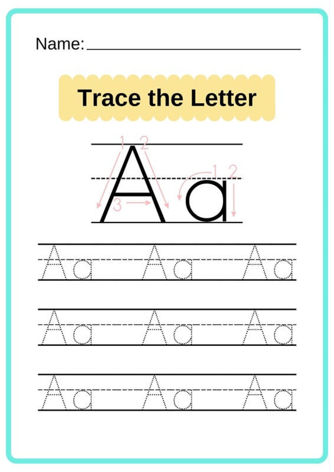 Tracing Letters A to Z Printable - Etsy