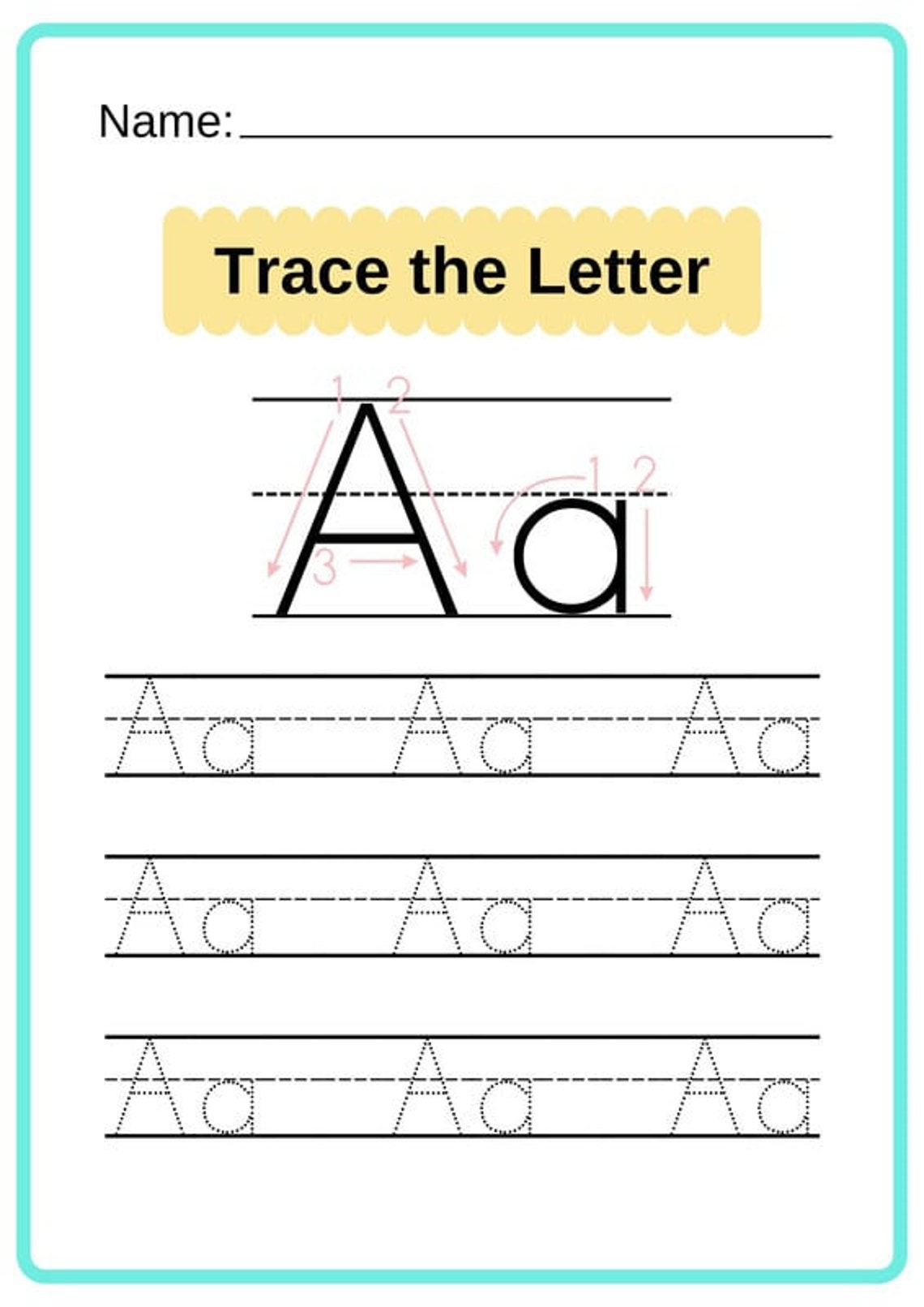 Tracing Letters A to Z Printable - Etsy