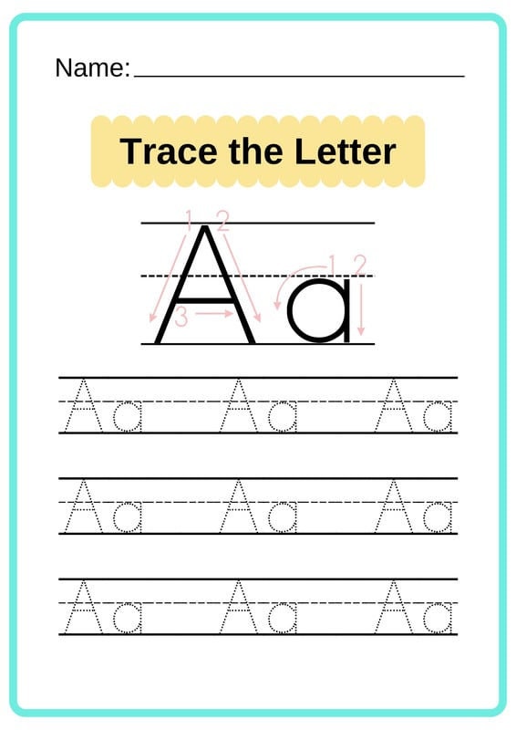 Tracing Letters A to Z Printable - Etsy