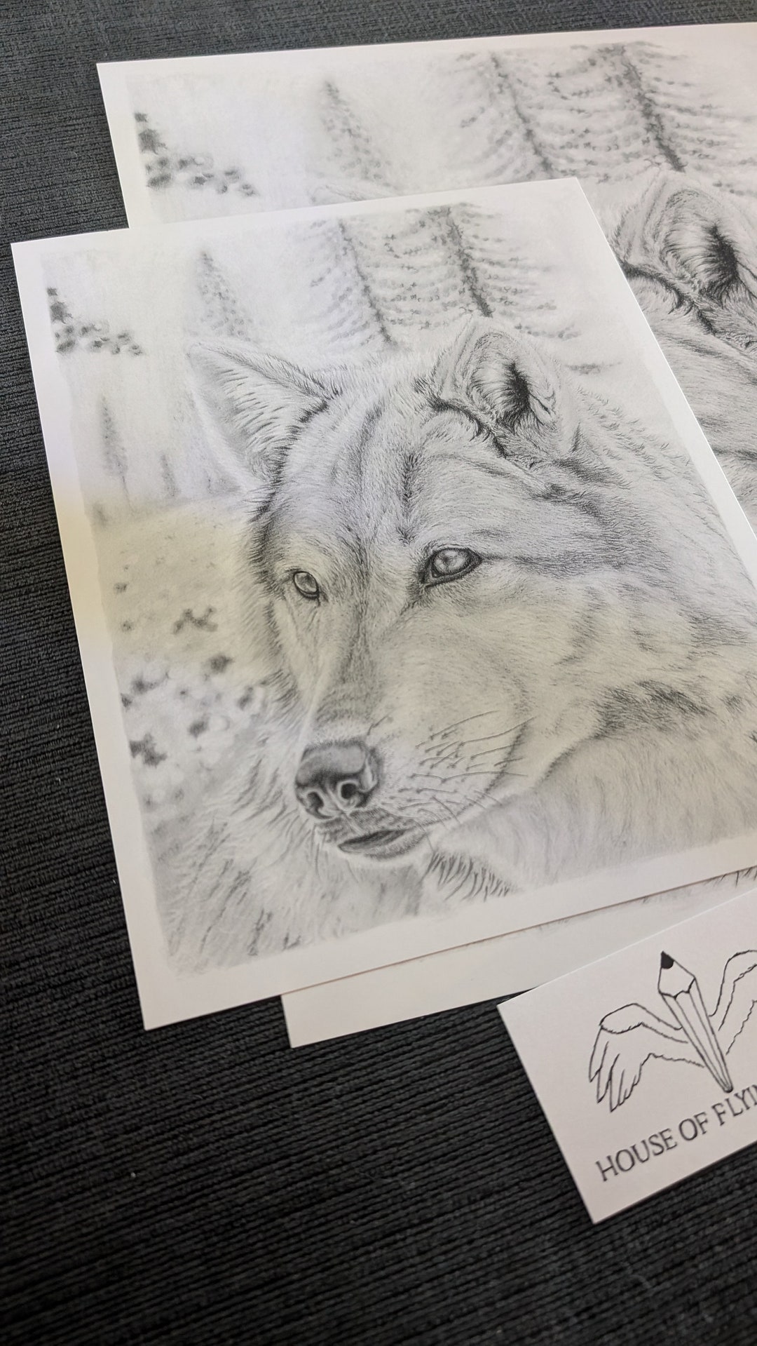 Wolf Portrait. Print of a Graphite Drawing - Etsy