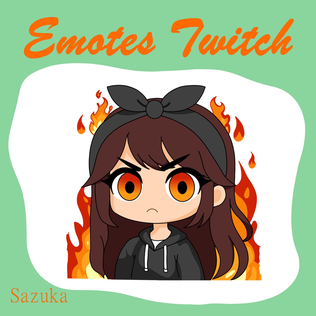 Emote for Live Streaming / Discord Twitch Youtube/ Brown Hair Girl ...