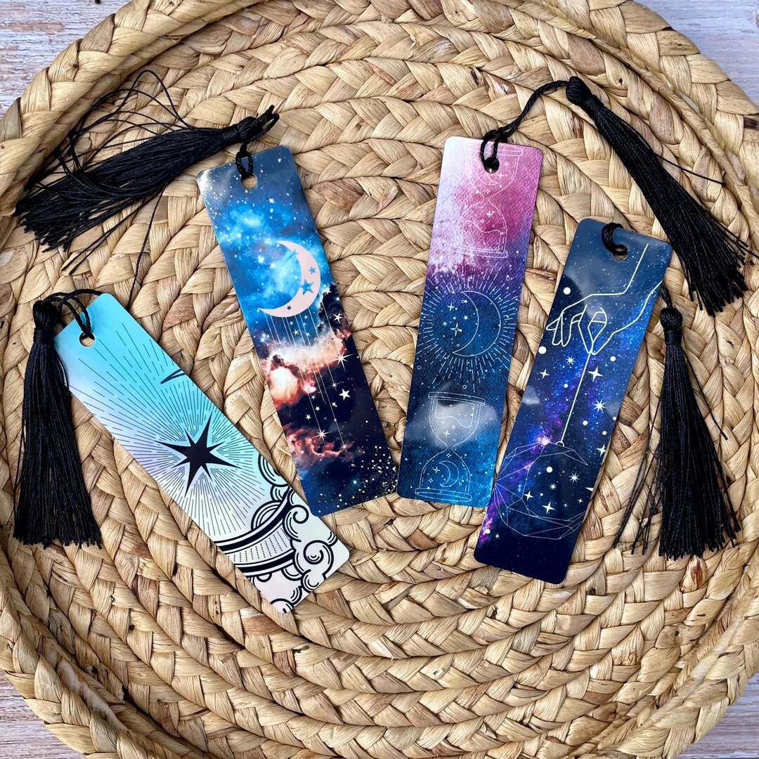 Small Celestial Bookmarks | Cosmic Space Bookmarks | Metal Aluminum Bookmarks - Etsy