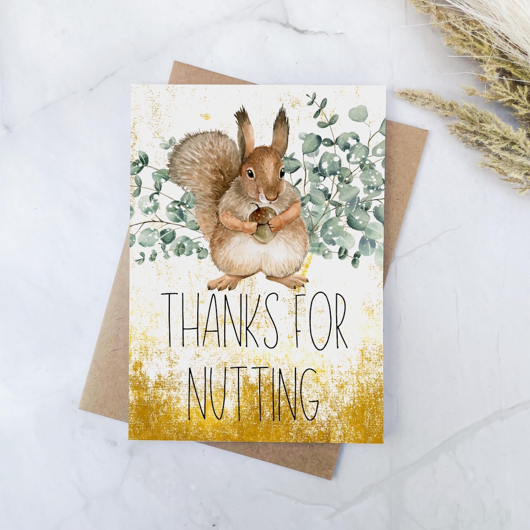 Cute Thank You Card Thanks for Nutting Card Floral Thank You Note Adult Humor - Etsy