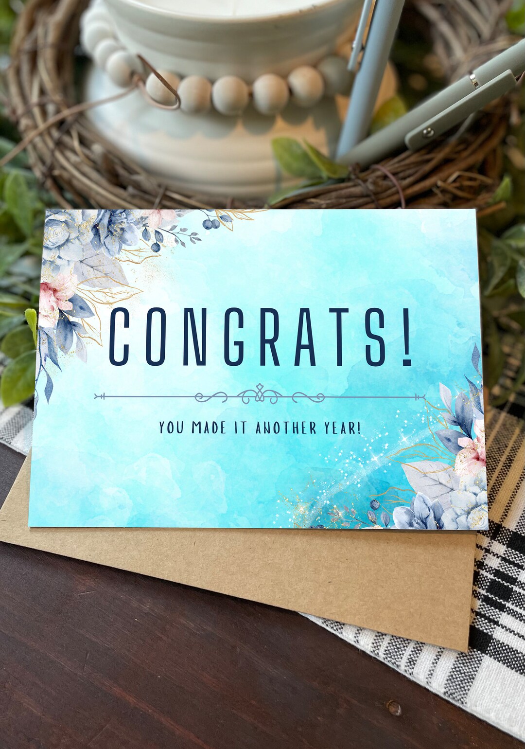 Birthday Card Congrats You Made It Another Year - Etsy