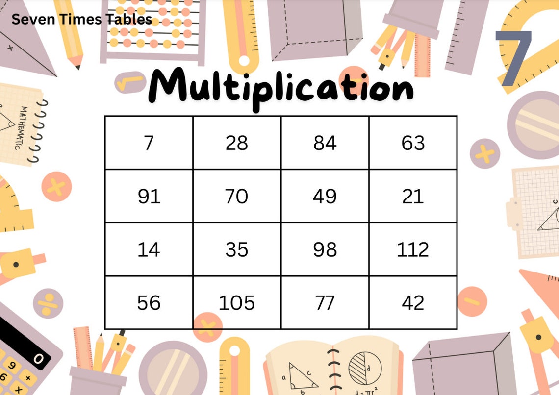 Multiplication Game four in a Row - Etsy