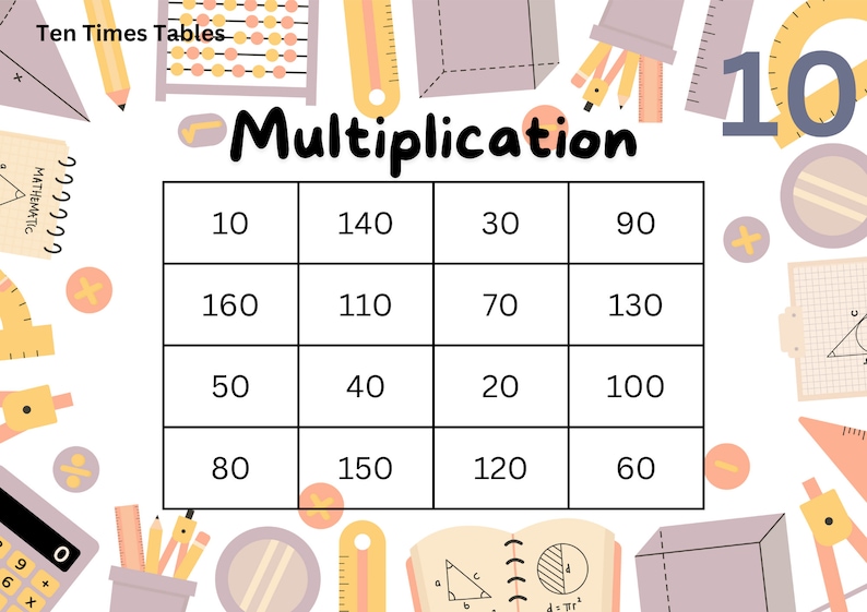 Multiplication Game four in a Row - Etsy
