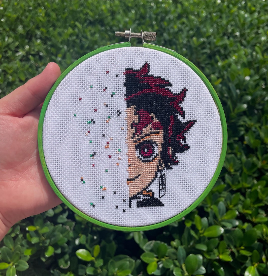 Tanjiro Demon Slayer Inspired Cross Stitch Frame - Etsy