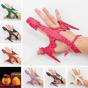 Leather Dragon Gauntlet, Adjustable Hand Cuff, Costume Accessory - Etsy