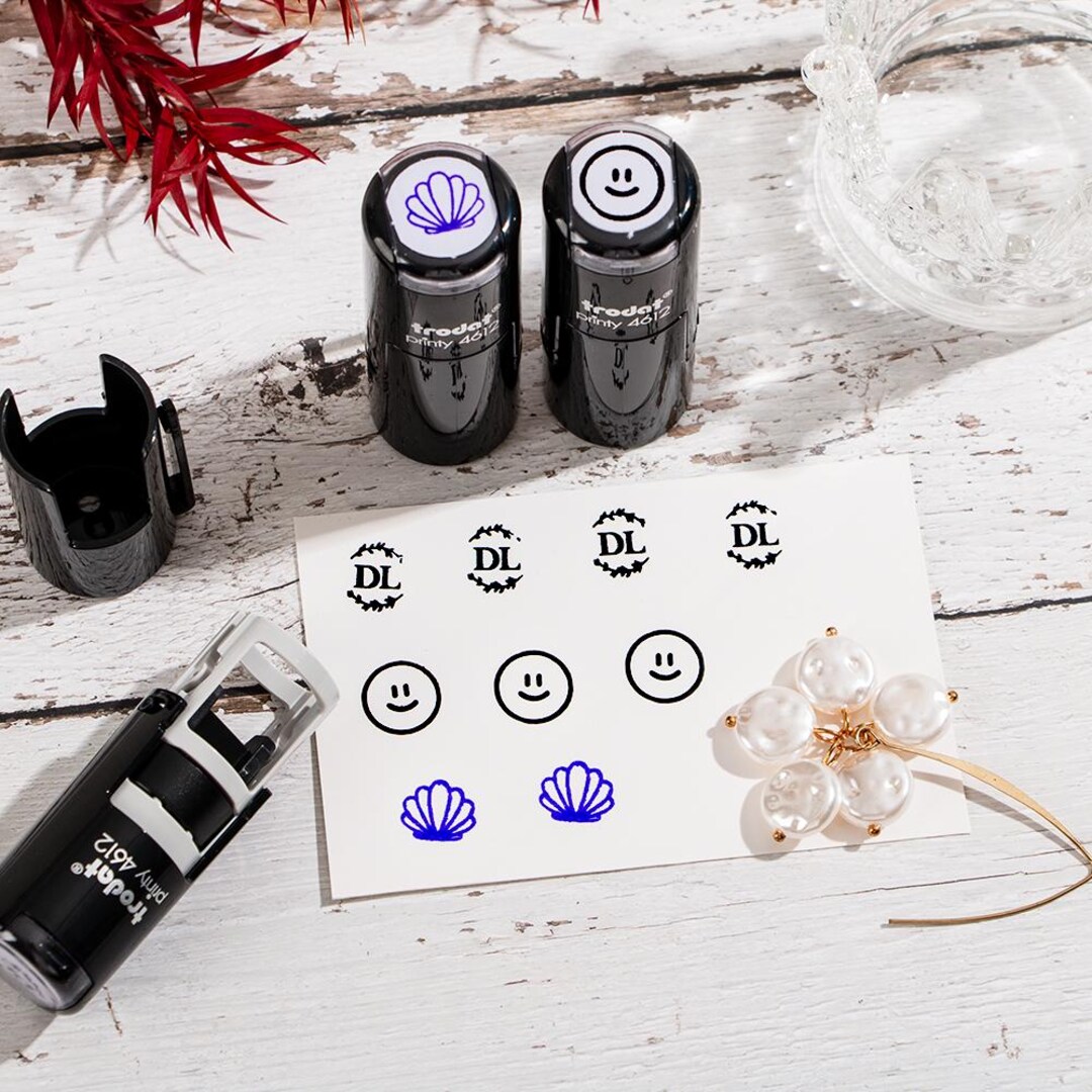 Coffee Card Stamp, Custom Loyalty Card Self Inking Stamp, Small Logo ...