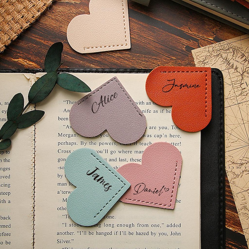 Custom Book Mark Heart - Etsy