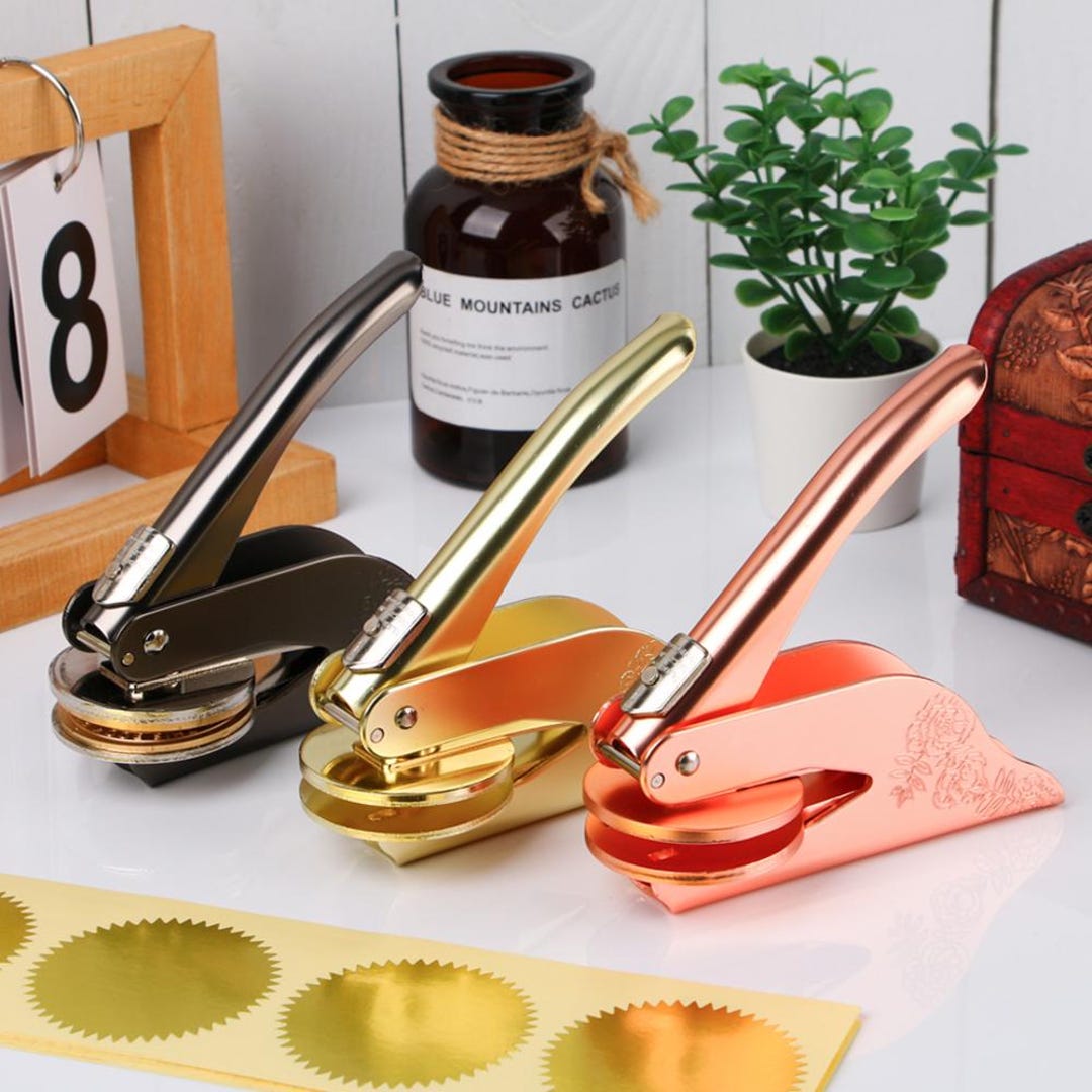 Bright Gold Embosser, Custom Library Embosser, Personalized Embosser ...