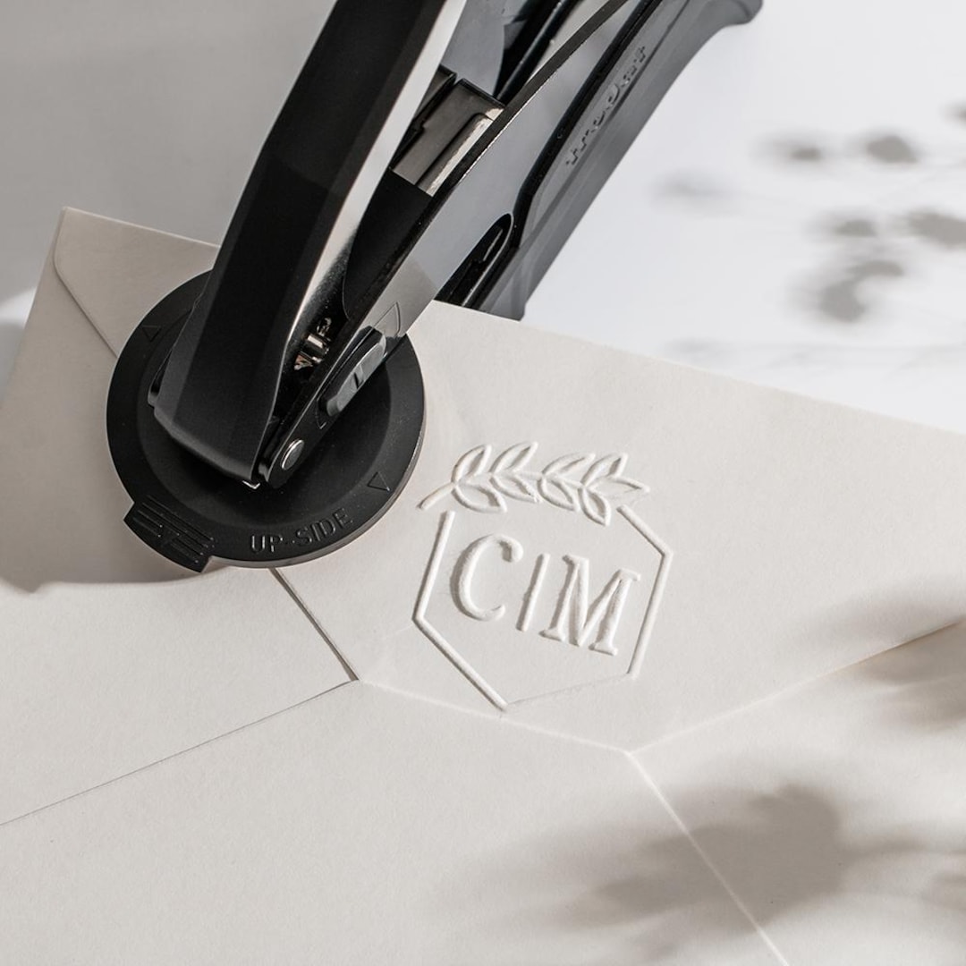 Logo or Emblem Embosser, Custom Logo Embossing Stamp, Wedding Logo ...