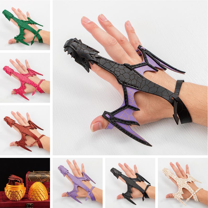 Flying Dragon Leather Bracelet, Leather Hand Dragon Bracelet,adjustable ...