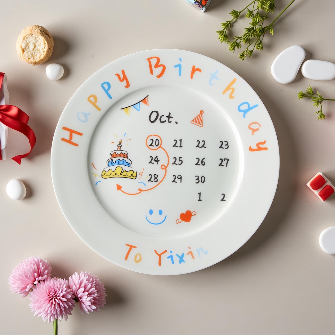 Custom Birthday Plate, Birthday Party Plate, Custom Name Painted ...