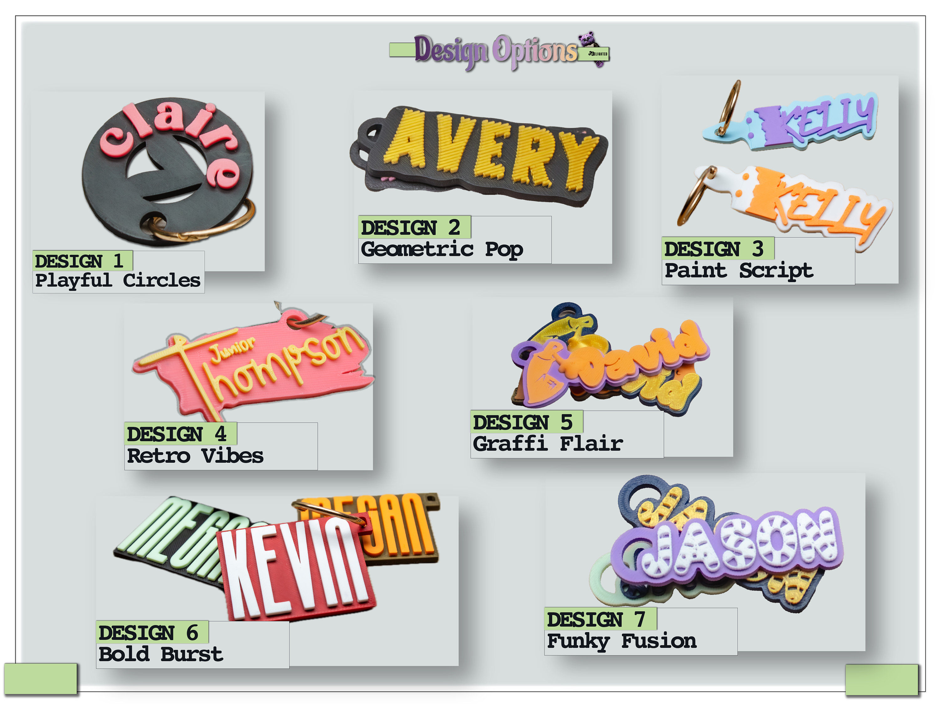 Personalized 3D Printed Name Keychain, Customizable Colorful Keyring ...