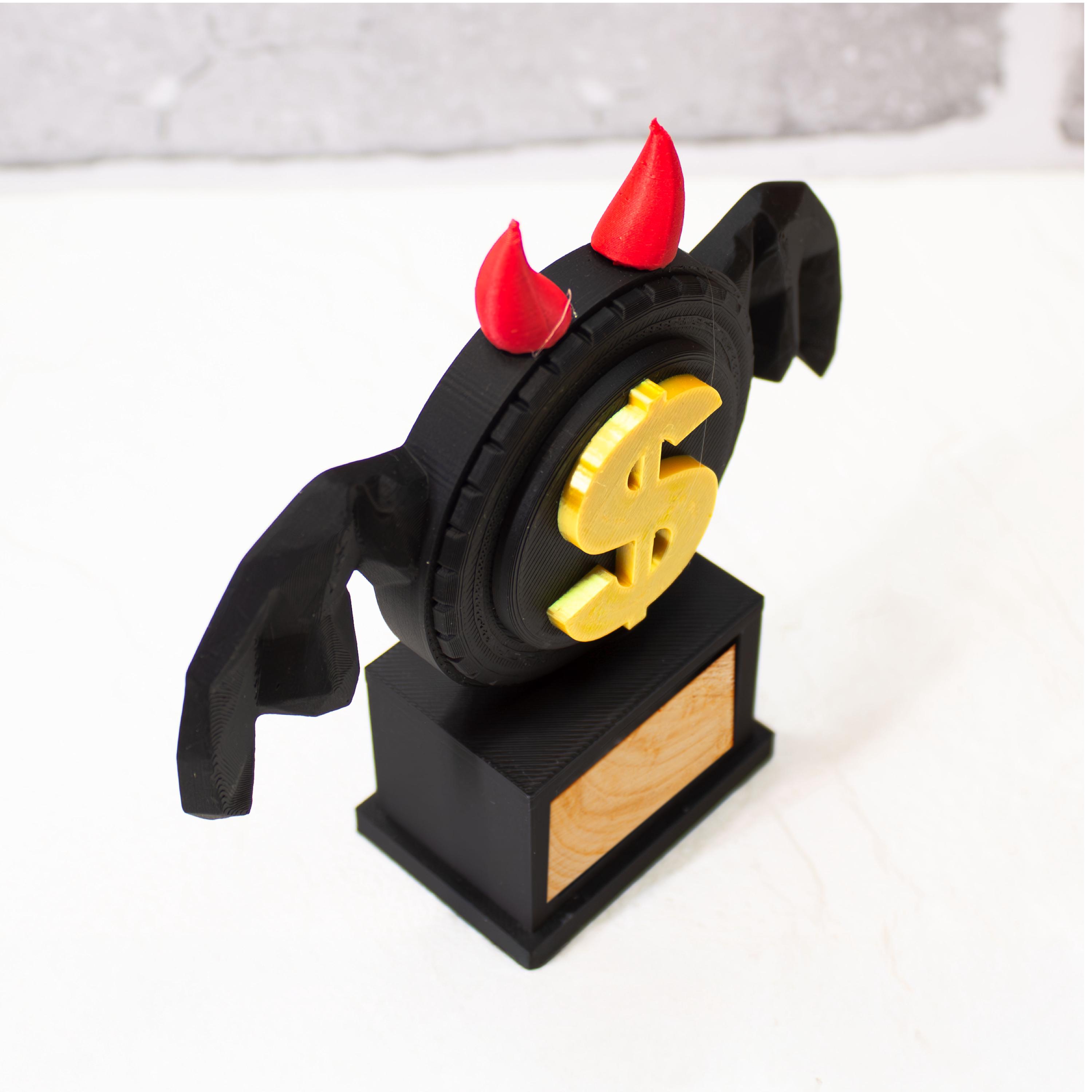 The Money Demon Trophy: Funny Finance Award for ROI Rebels & Profit ...