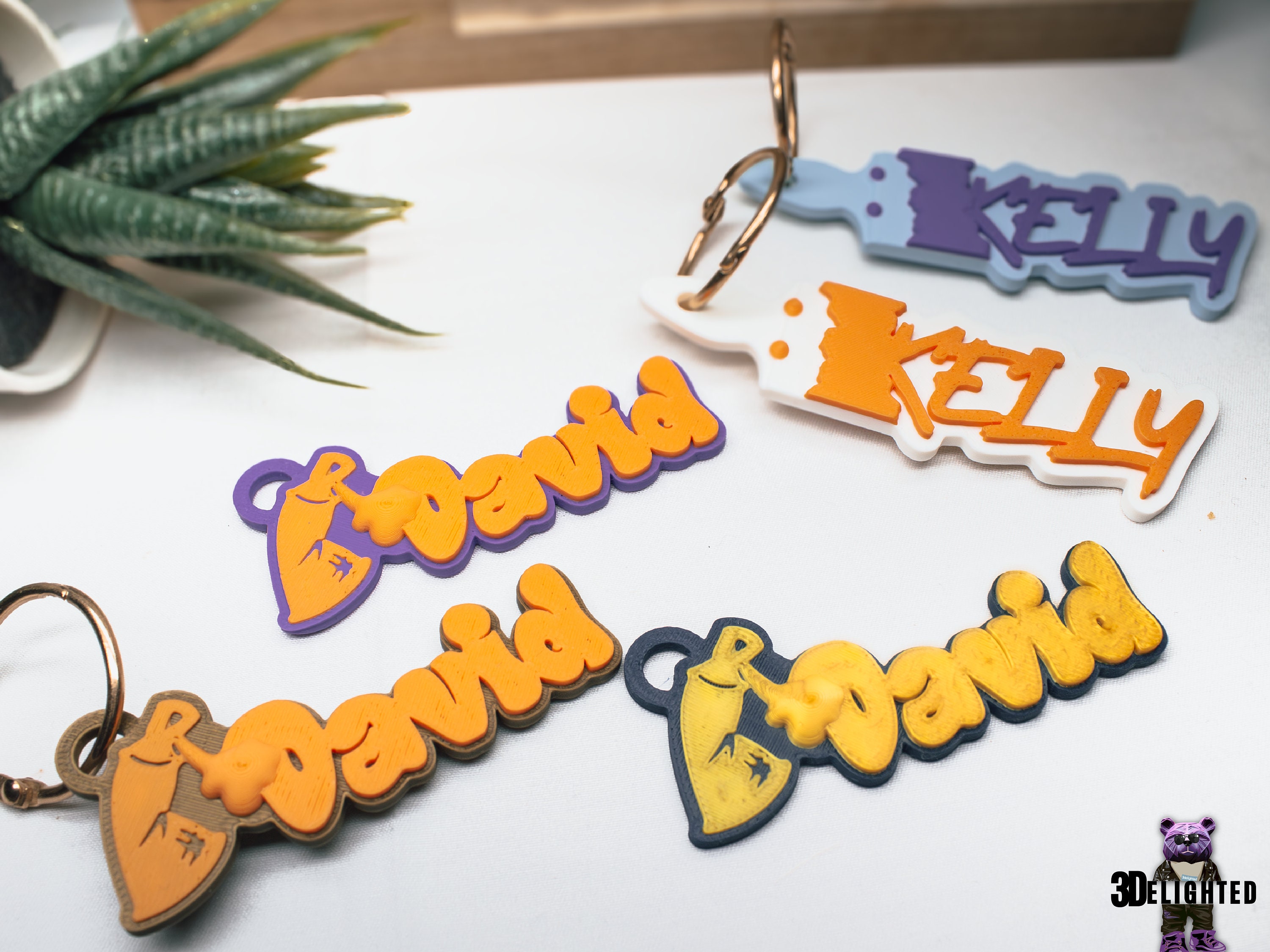 Personalized 3D Printed Name Keychain, Customizable Colorful Keyring ...