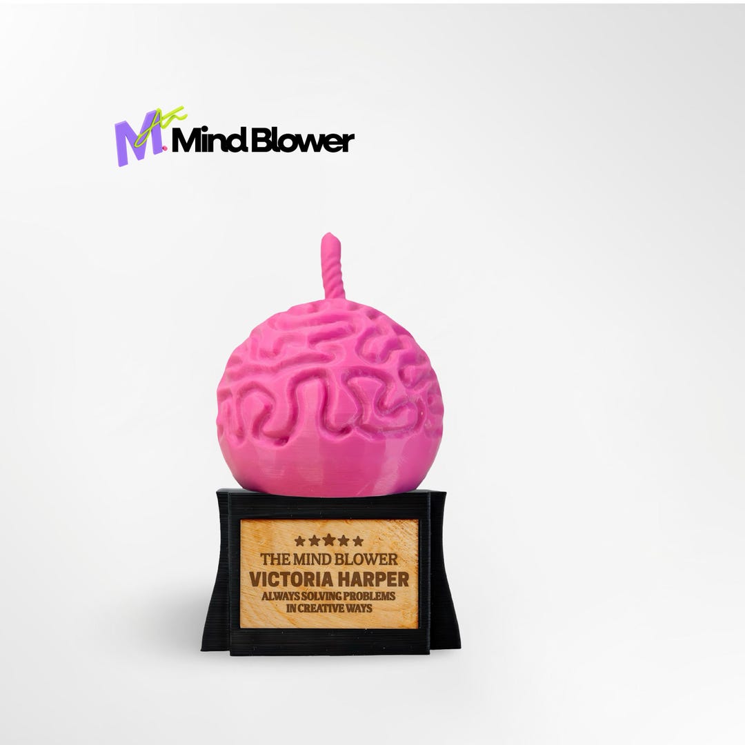 Mind Blower Trophy: Custom Engraved Trophy for Desk Decor , Inspiring ...