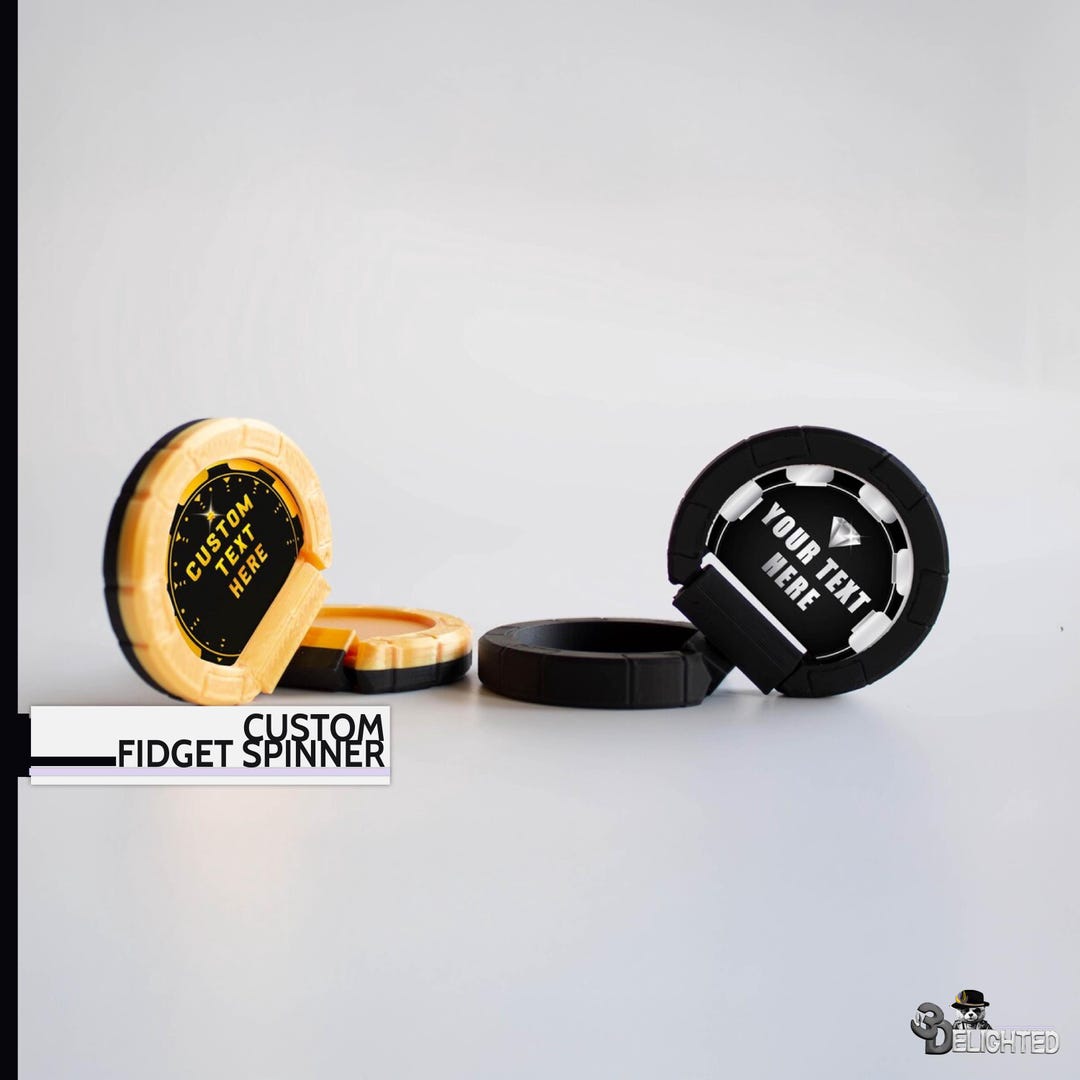 Custom Poker Chip Fidget Spinner - Personalized, Stress Relief, Casino ...