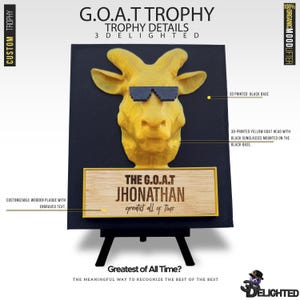 Custom 3D Printed G.O.A.T. Trophy, Personalized Gift for Dad, Grandpa ...