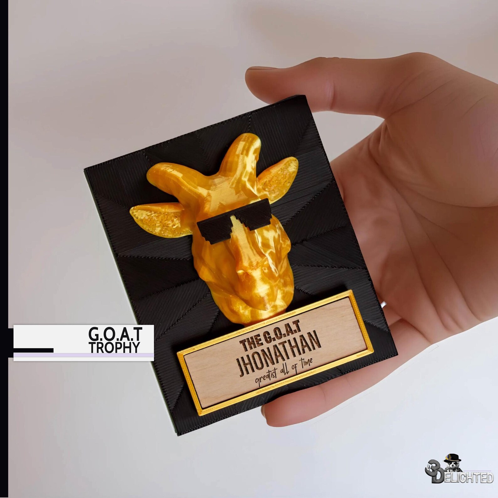 Custom 3D Printed G.O.A.T. Trophy, Personalized Gift for Dad, Grandpa ...